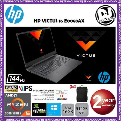 Jual Ready!! Hp Victus 16 E0088Ax Ryzen 5-5600H 16Gb 512Gb Rtx3060 6Gb ...