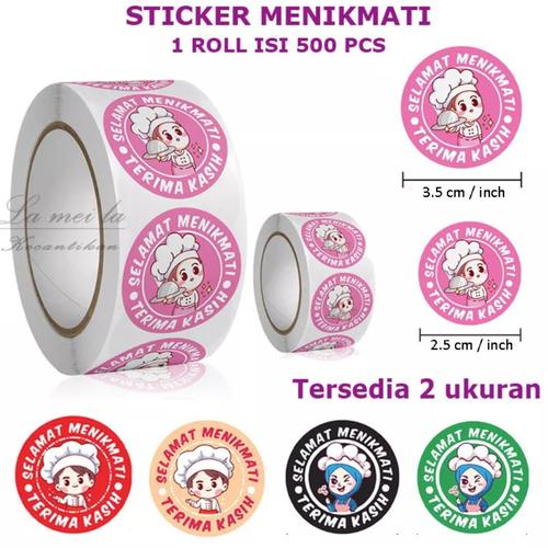 Jual stiker label kue sticker selamat menikmati - 1 roll isi 500 pcs ...