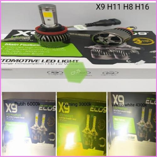 Jual LAMPU LED Fog Lamp H11 HB3 HB4 H7 H8 H16 Mobil X9 ECO9 3Warna ...