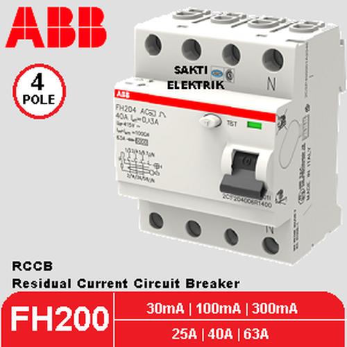 Jual ELCB ABB 4 Pole FH200 sensitivitas 30mA, 300mA - FH204 25A 30mA - Jakarta Utara - Sakti ...