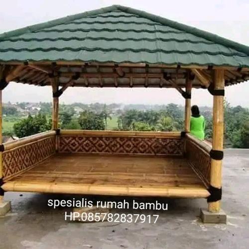Jual GAZEBO BAMBU 3X3METER ATAP GENTENG METAL - Kab. Bogor - spesialis ...