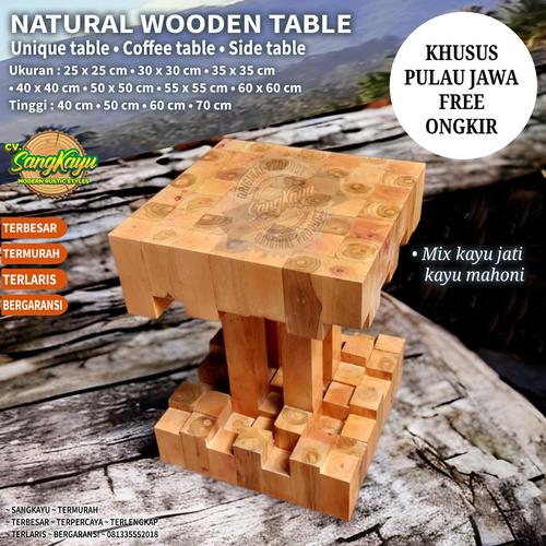 Jual Meja kayu unik rustic meja samping wooden side table meja sudut ...