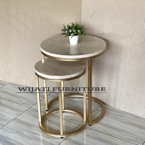 Jual side table unik modern - meja sudut marmer bahan kaki besi gold ...