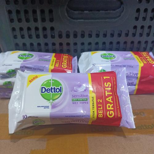 Jual dettol wet wipes 10 lembar/tissue basah 10s (beli 2 gratis 1 ...