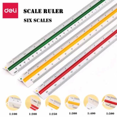 Jual DELI MISTAR PENGGARIS SEGITIGA SKALA 8930 ORIGINAL SCALE RULER ...
