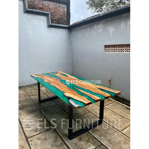 Jual Meja resin epoxy transparan kayu jati 160 x 80cm - Kab. Jepara ...