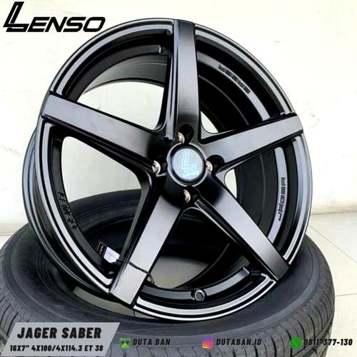 Jual Velg Original R16 16x7" 4x100 4x114 ET 38 Lenso Jager Saber Matt ...