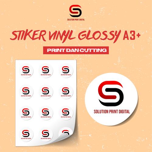 Jual Cetak Logo Label Stiker Vinyl Glossy A3+ Print&Cut - Kab. Tangerang - Solution Print ...