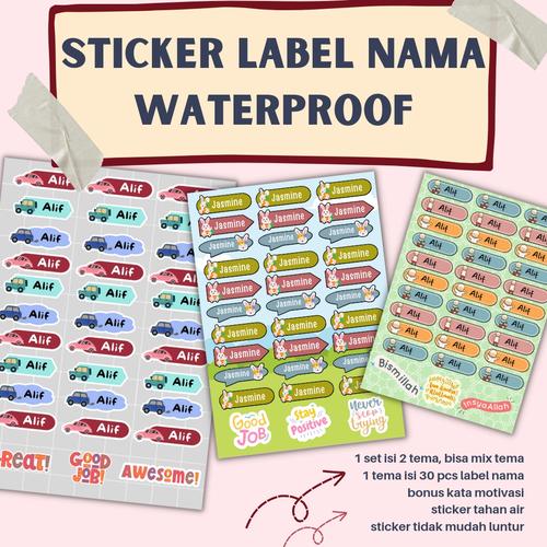 Jual Label Nama Anak Waterproof Stiker - Stiker Label Anak Lucu Custom ...