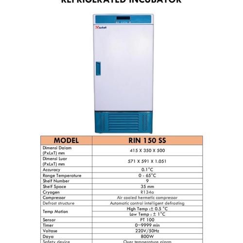 Jual refrigerated incubator BOD cooled incubator 150L temp 0C~65°C ...