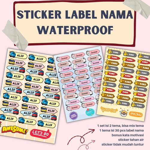 Jual Label Nama Anak Waterproof - Sticker Label Nama Anak Lucu Tahan ...