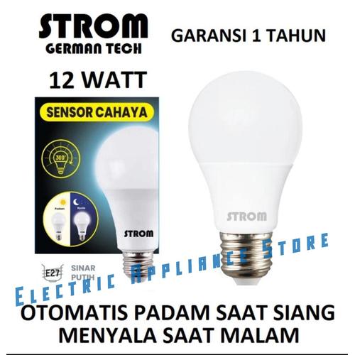 Jual STROM Lampu LED 12W Sensor Cahaya Otomatis Bohlam Putih White Bulb ...