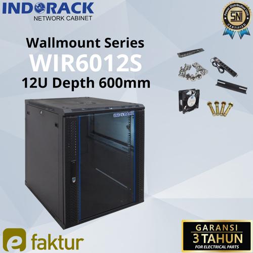 Jual Wallmount Rack Indorack WIR6012S 12U Depth 600mm Single Glass Door ...