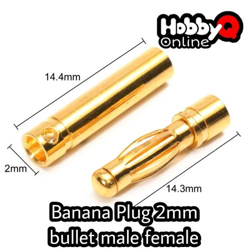 Jual 2Pcs Konektor Banana Plug 2mm 2.0 2 mm 2.0mm Bullet Male Female ...