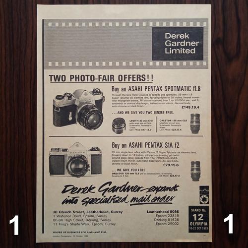 Jual Iklan Jadul Toko Kamera ASAHI PENTAX Spotmatic Takumar Lens ...