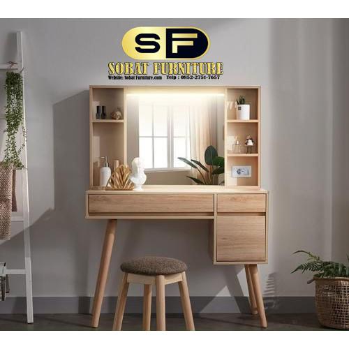 Jual Meja Rias Kayu Jati Minimalis Scandinavian Model Terbaru Cerah ...