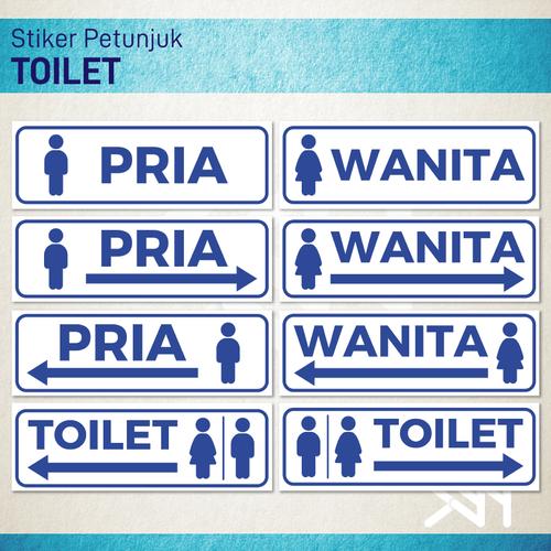 Jual Sticker | Stiker PENUNJUK TOILET - WC | Pria Wanita | Tanda Panah ...