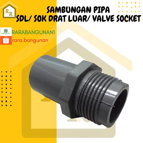 Jual SAMBUNGAN PIPA PVC SOCKET DRAT LUAR/ SDL/ VALVE SOCKET UKURAN ...