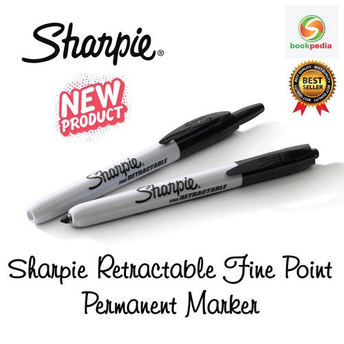 Jual Sharpie Retractable Permanent Markers Fine Point Black Spidol ...
