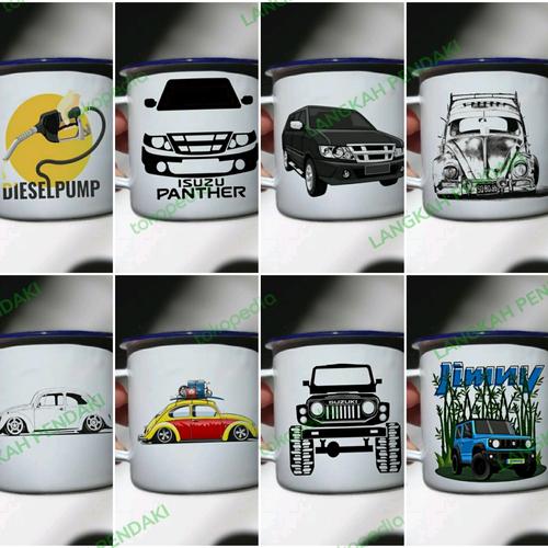 Jual Mug Cangkir Gelas Enamel Sablon Decal Mobil VW Offroad #1 - 1J ...