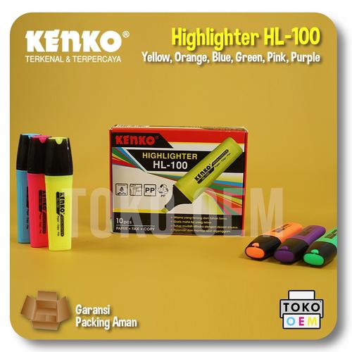 Jual KENKO HIGHLIGHTER HL-100 SPIDOL PENANDA WARNA NEON TEXTLINER COLOR ...