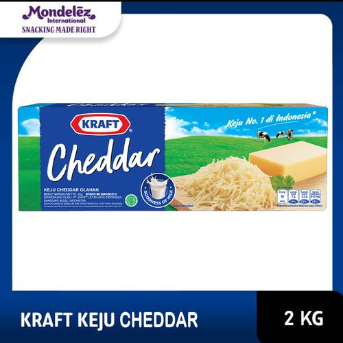 Jual KRAFT Keju Cheddar Kemasan 2 kg - Cheddar Cheese Bulk 2 kg - 250 ...