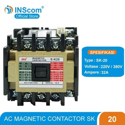 Jual Magnetic Contactor SK- 20 220V/380V INSCOM - SK-20 380V - Kota ...