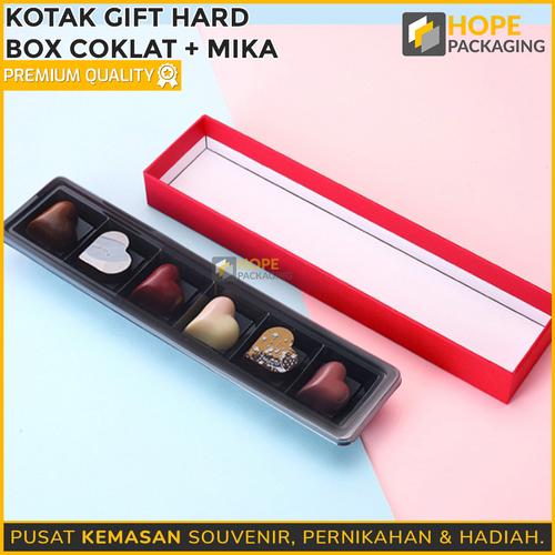 Jual Kotak Gift Hard Box Coklat+Mika (ISI 6)/Box Panjang Souvenir ...