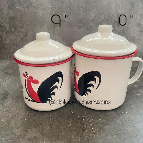 Jual Mug Seng Kaleng Jadul Enamel Ayam Jago Lis Merah 10 cm - 10 cm ...