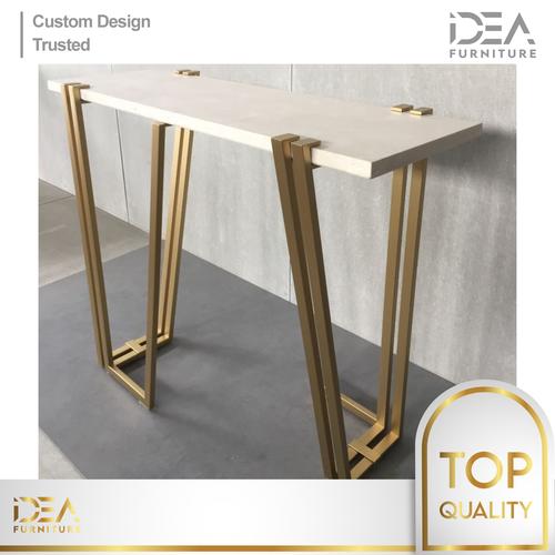 Jual Meja Konsul Besi Minimalis Console Table Industrial Top Marmer ...