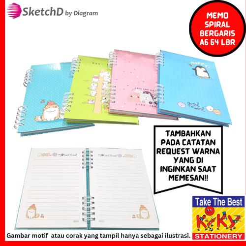 Jual Buku notes kecil lucu spiral A6 64 lembar Kiky Notebook Diary ...