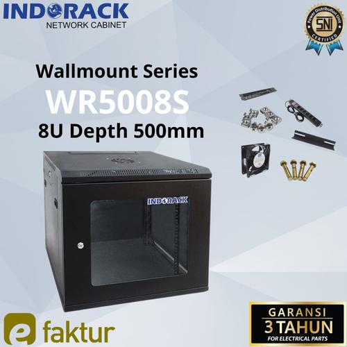 Jual Wallmount Rack Indorack 19" WR5008S 8U Depth 500mm Single Door ...
