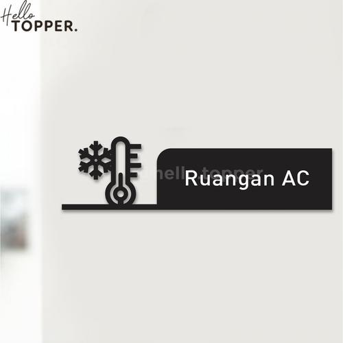 Jual Sign Akrilik Ruang AC Hollow UV Print Sign Board - Hitam, 30x8 ...
