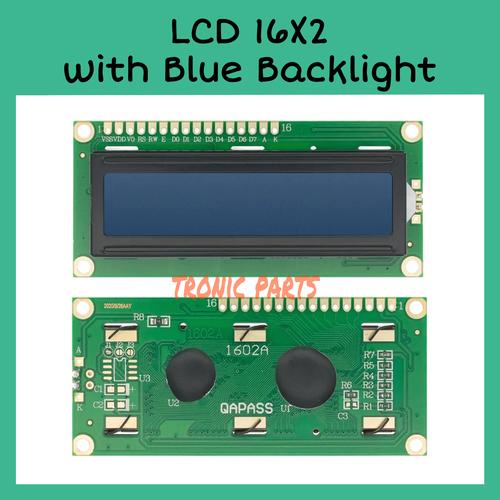 Jual LCD 1602 Character Display 16X2 5V Blue Backlight Biru Module ...