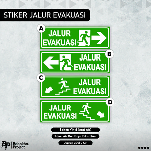 Jual Sticker Evakuasi / Stiker Jalur Evakuasi / Sign Rambu Sticker ...