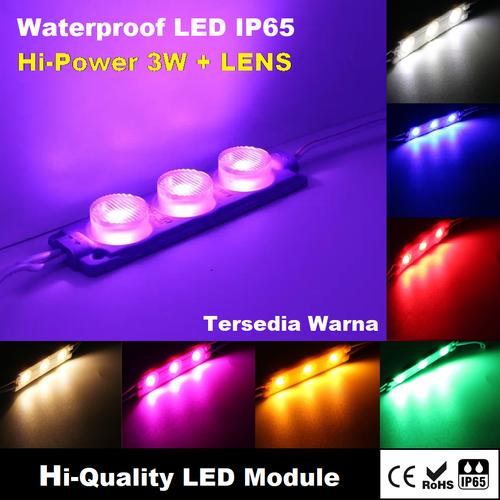 Jual Modul Lampu LED Module 3 Mata Lensa Besar 12V 3W Mobil Motor Neon ...