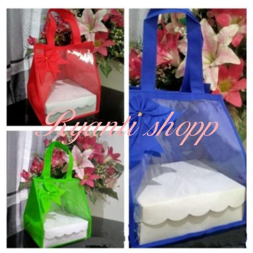 Jual tas spunbond utk kemasan dus/box/packaging kue type mika ukuran 22 ...