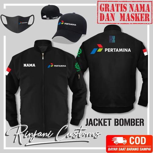Jual JAKET BOMBER PERTAMINA GRATIS PAKAI NAMA DAN MASKER - PERTAMINA ...