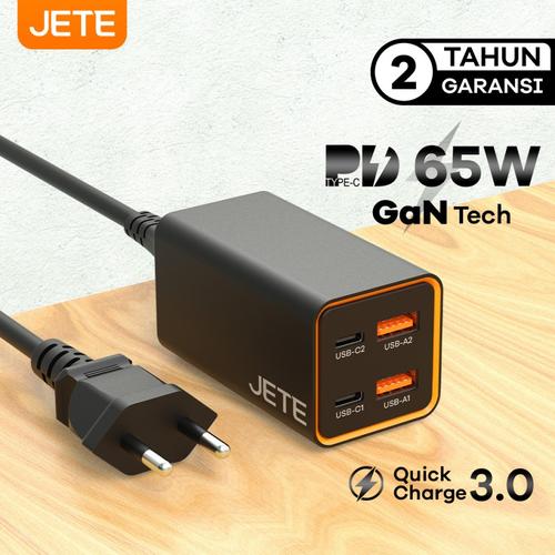 Jual Charger Hp GaN Fast Charger 65 Watt 4 Port PD 4.0 3.0 Type C JETE E6 - bubble wrap ...