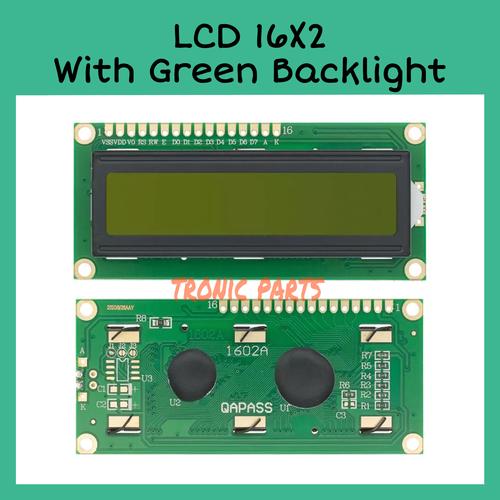 Jual LCD 1602 Character Display 16X2 5V Green Backlight Hijau Module ...