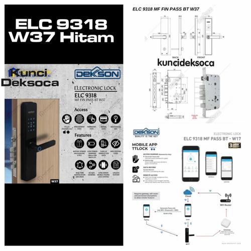 Jual Elecktronik Lock Dekson ELC 9318 MF PASS BT W37 Kunci Digital ...