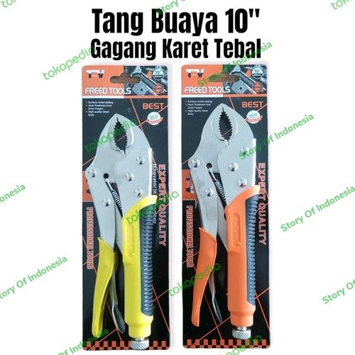 Jual Tang Buaya Bulat Bengkok 10" / Tang Jepit Curved 10 inch Gagang ...