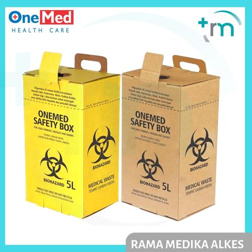Jual Safety Box 5 liter / Tempat Sampah Limbah Medis jarum tajam Onemed - coklat - Kab. Jember ...
