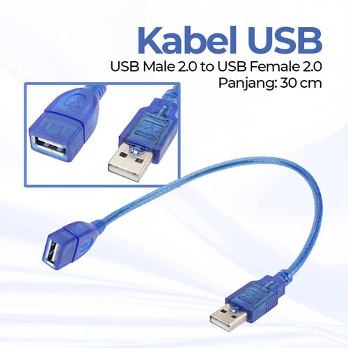 Jual KABEL EKSTENSI / SAMBUNGAN USB 2.0 MALE KE FEMALE BERKUALITAS - 30 ...