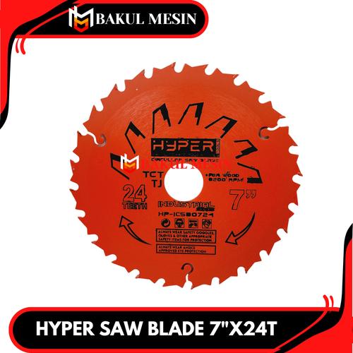 Jual HYPER Mata Gergaji kayu Saw Blade 7 inch WOOD - 7 inch X 24T ...