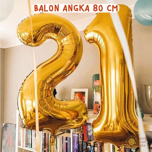 Promo TAIYO Balon Foil Angka JUMBO 80 cm Party Balloon Rose Gold ...