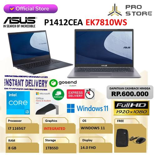 Promo Laptop Asus Expertbook P1412CEA I7 1165G7 8GB 512SSD W11+OHS 14 ...
