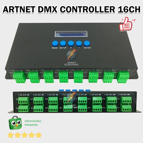 Jual ARTNET ART NET DMX CONTROLLER SPI 16 CHANNEL 16CH BC216 LED PIXEL ...