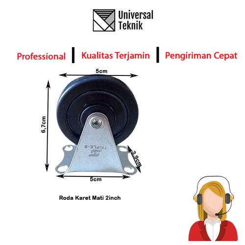 Jual Roda troli karet Mati 2" inch - Kab. Tangerang - UNIVERSAL TEKNIK ...