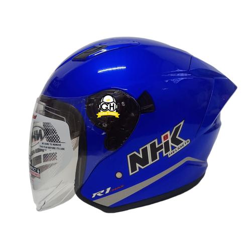 Jual NHK R1 MAX SOLID CANDY BLUE HELM OPEN FACE DOBLE VISOR - Kab ...